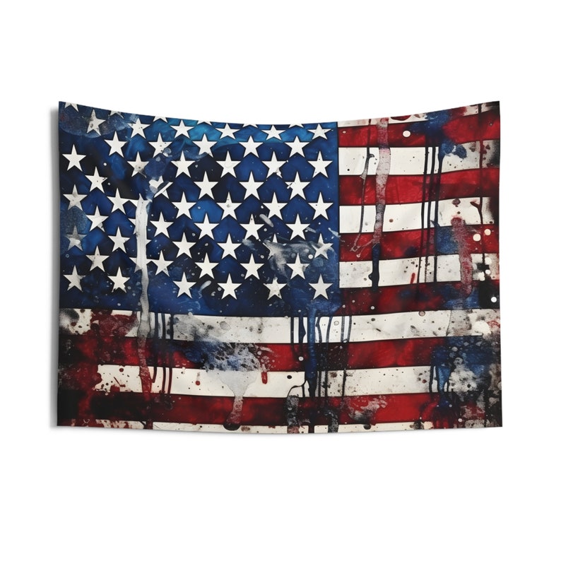 American Flag Spray Paint Indoor Wall Tapestries - Etsy