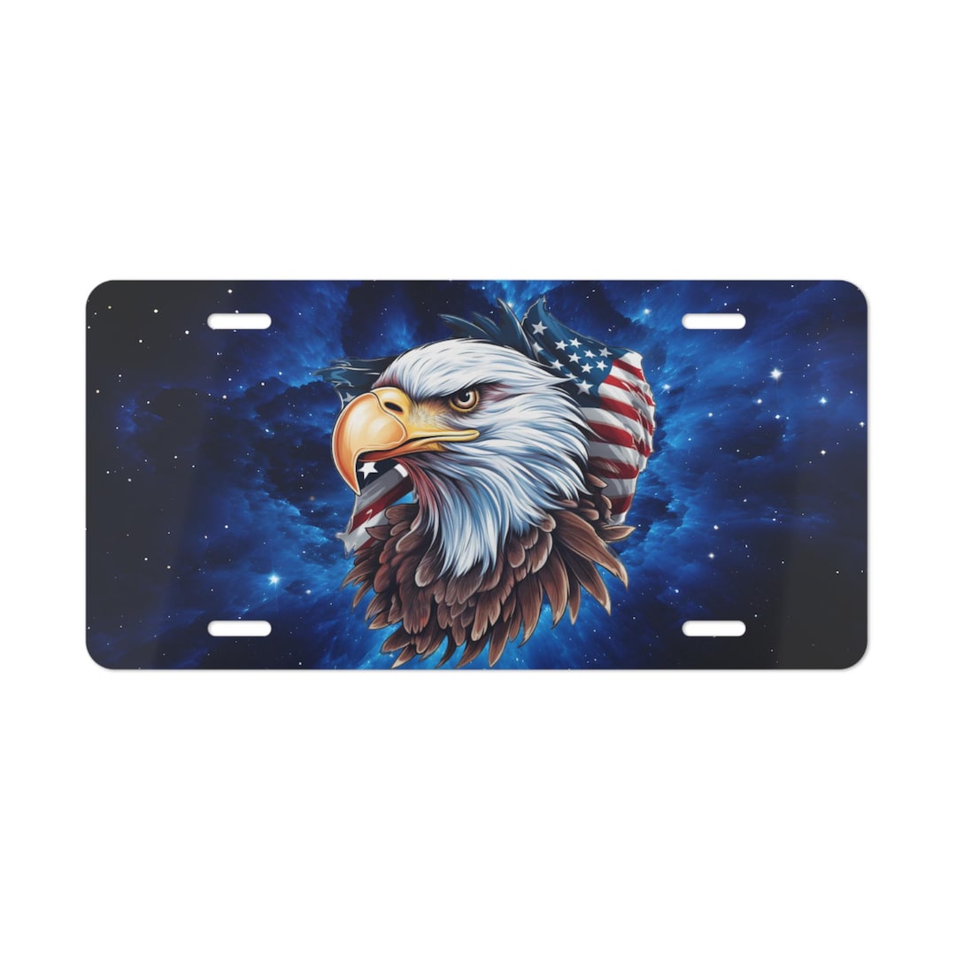 Custom Vanity License Plate Majestic American Eagle With Cosmic ...