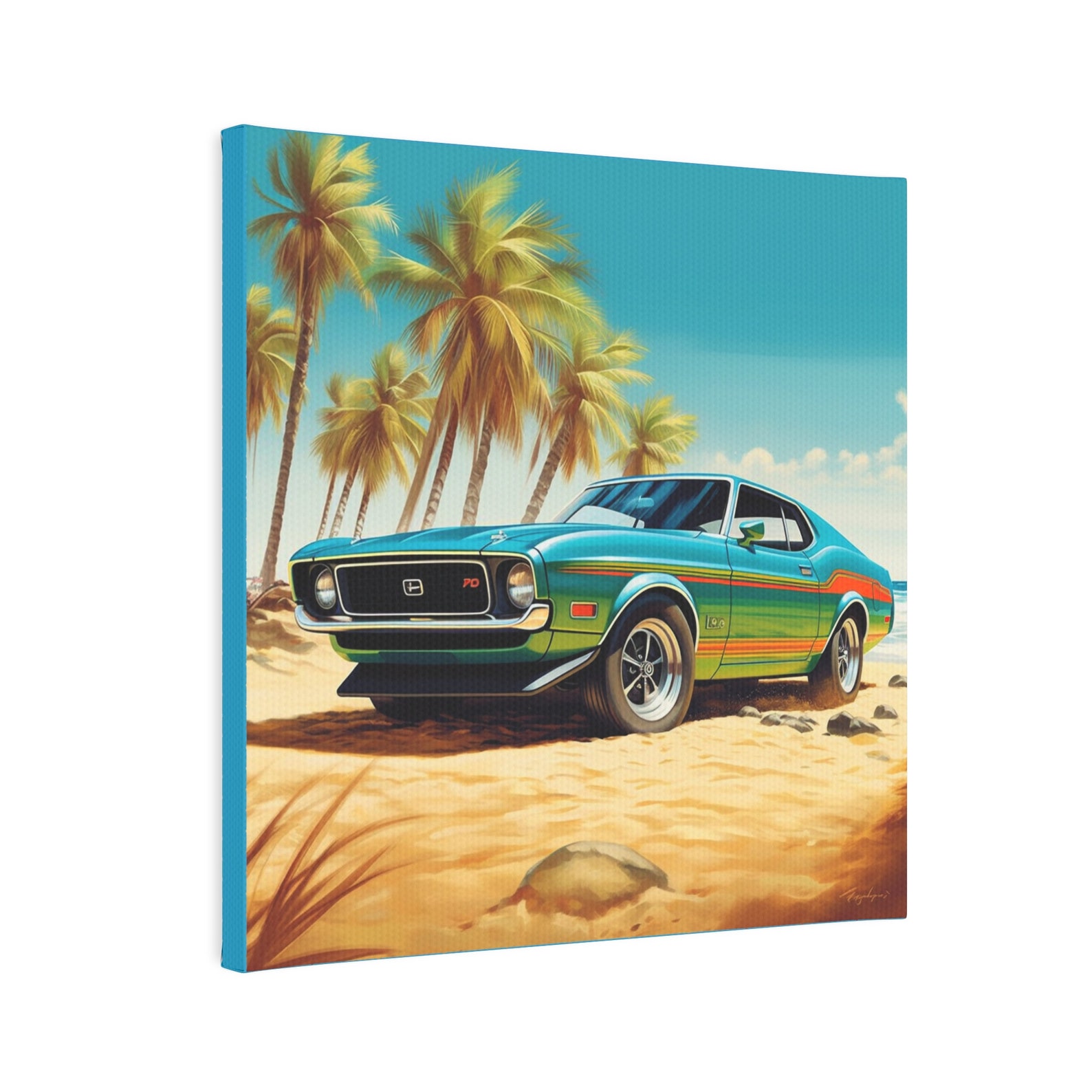 1971 MACH 1 Beach Scene Canvas Photo Tile - Etsy