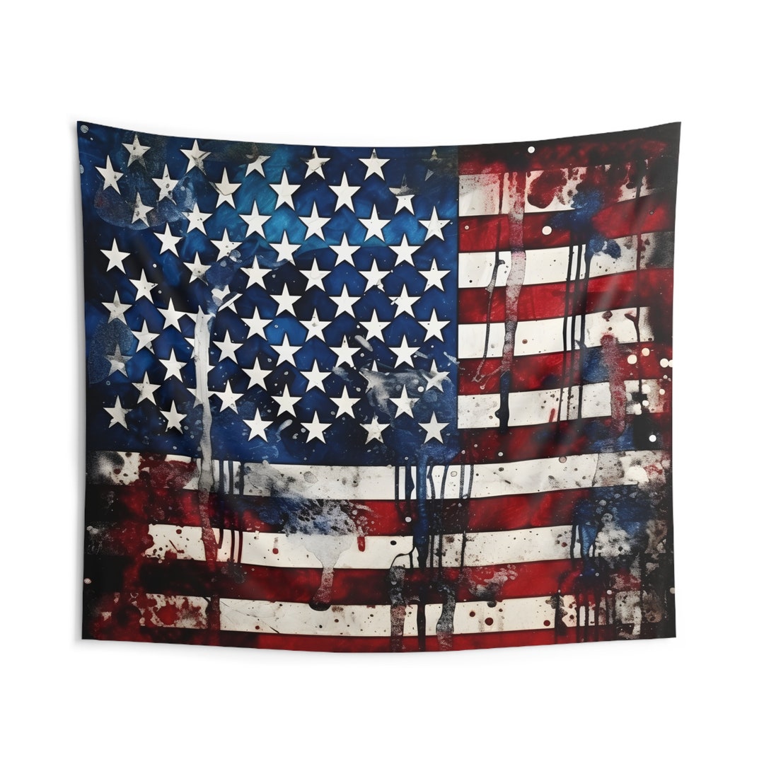 American Flag Spray Paint Indoor Wall Tapestries - Etsy
