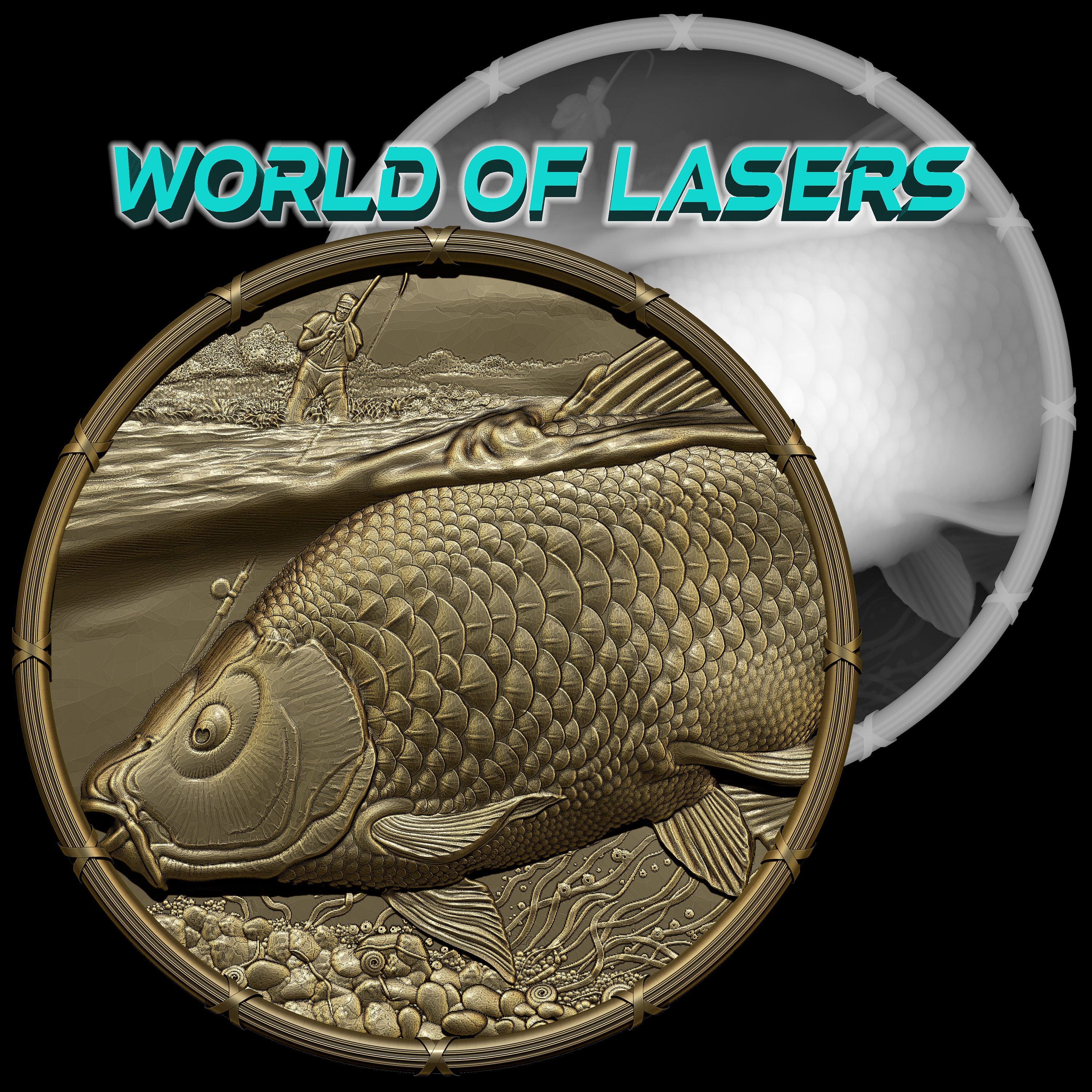 3D Model Stl and Grayscale for Laser and CNC Milling Machines - Fishing ...