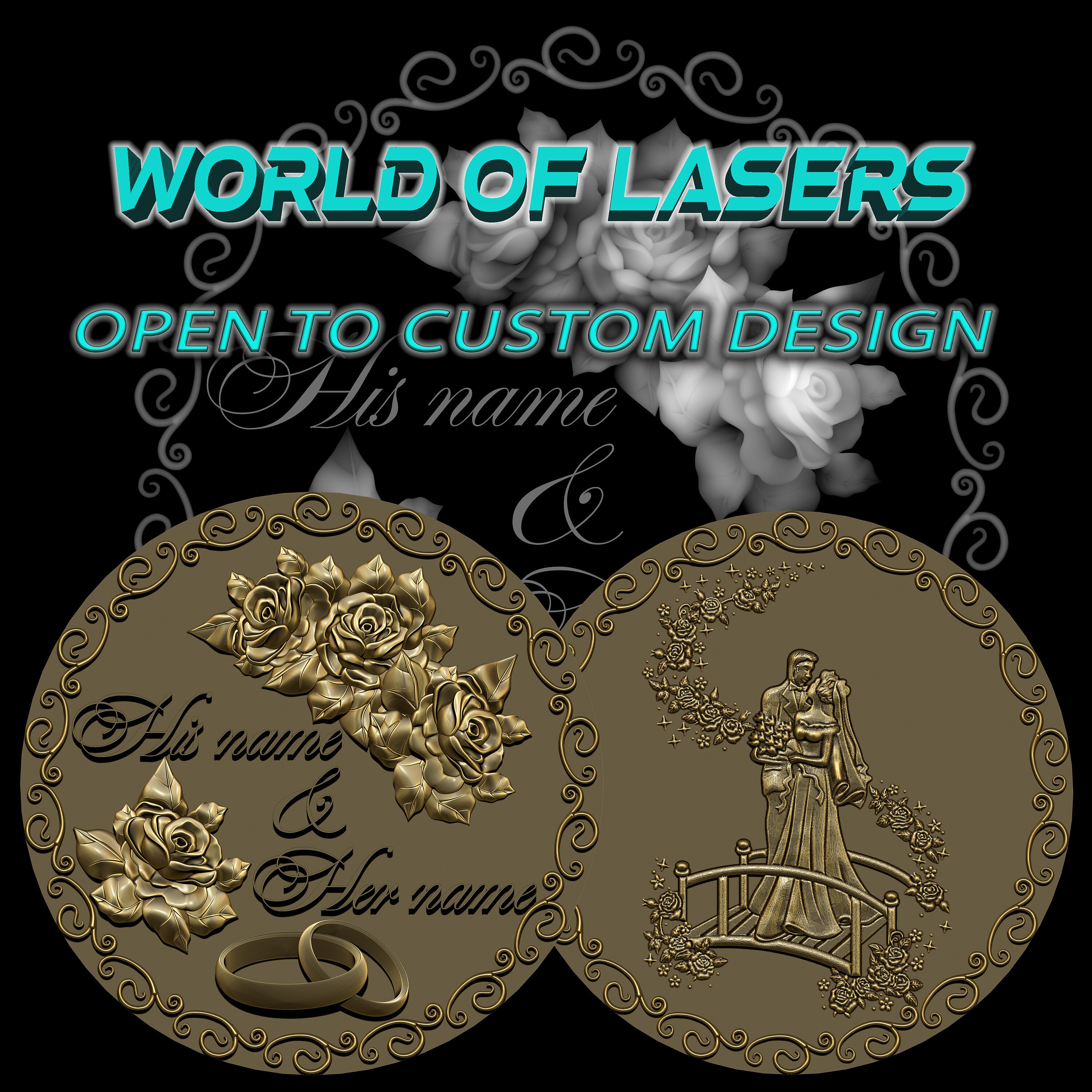 3D Model Stl and Grayscale for Laser and CNC Milling Machines Wedding ...