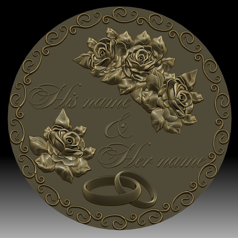 3D Model Stl and Grayscale for Laser and CNC Milling Machines Wedding ...