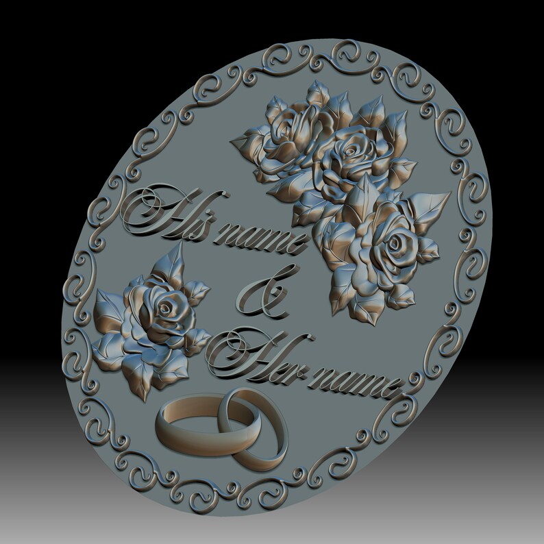 3D Model Stl and Grayscale for Laser and CNC Milling Machines Wedding ...
