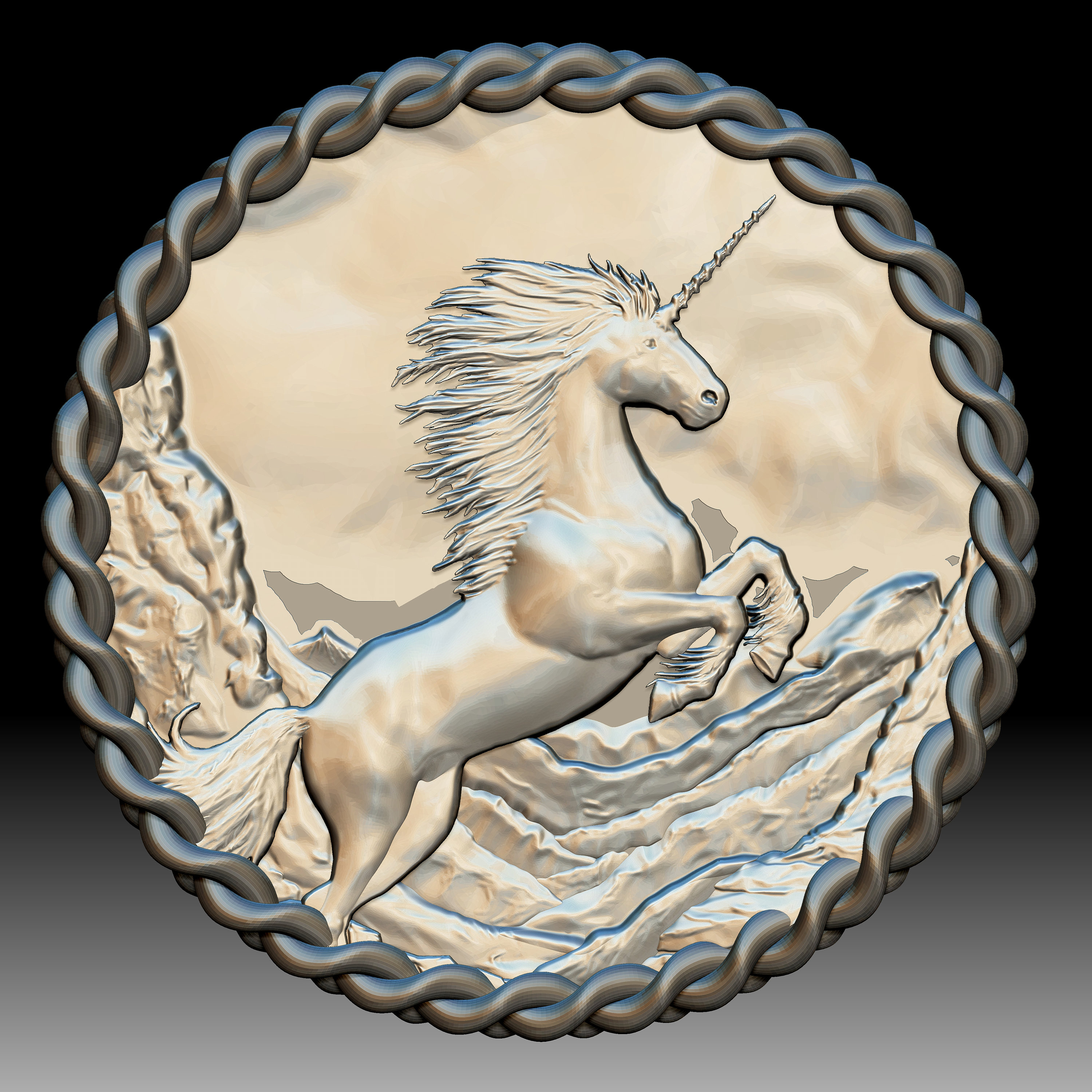 3D Model Stl and Grayscale for Laser and CNC Milling Machines - Unicorn ...