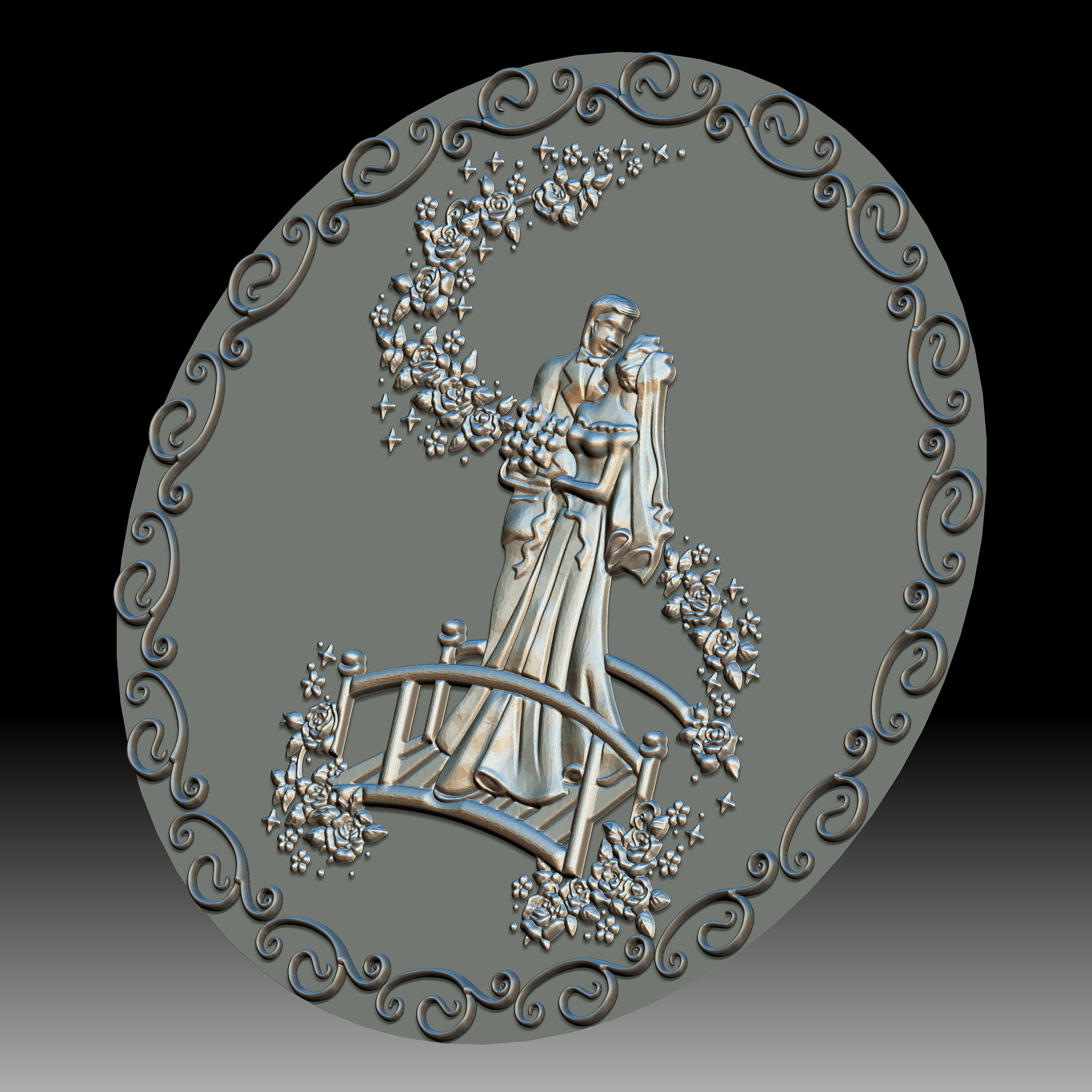 3D Model Stl and Grayscale for Laser and CNC Milling Machines Wedding ...