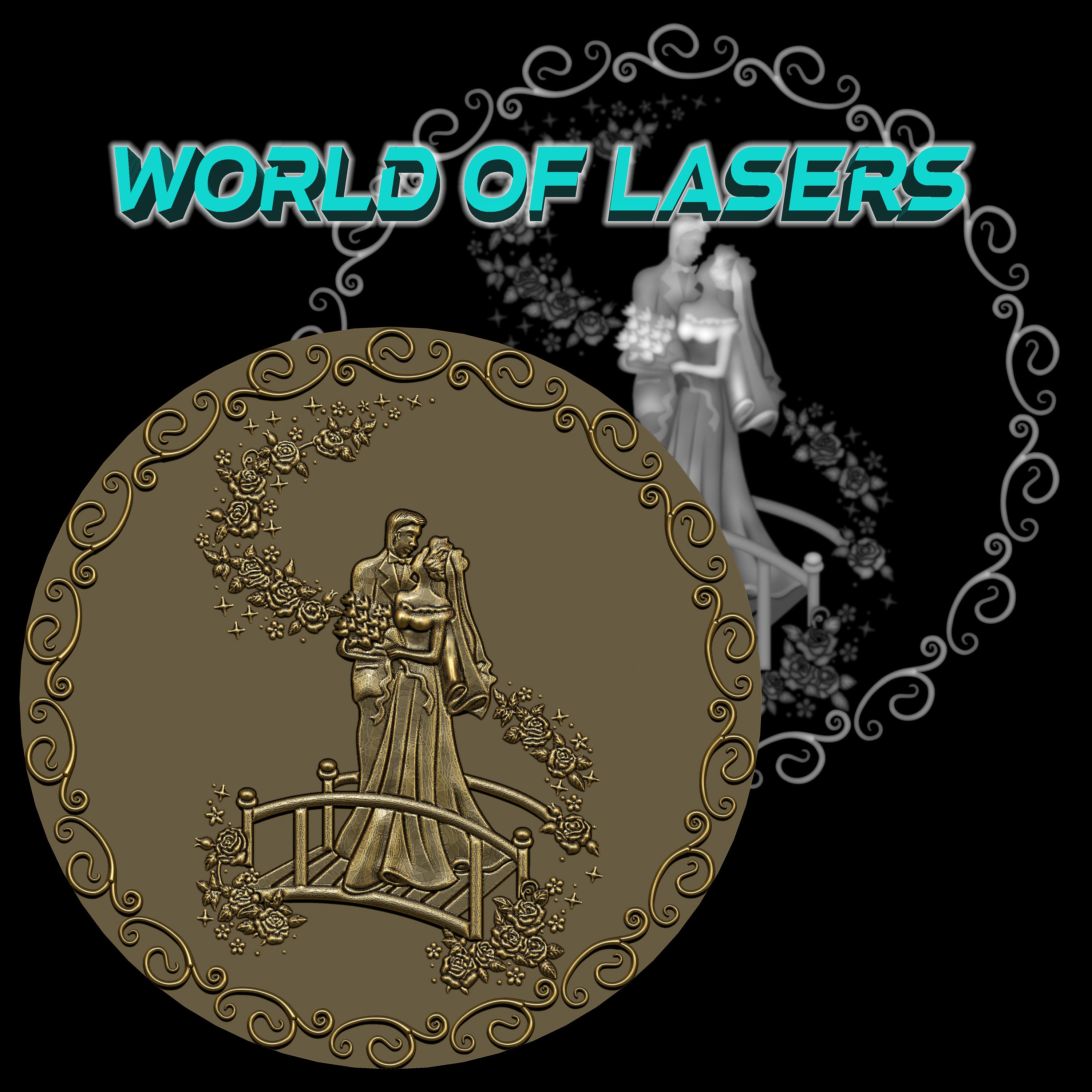 3D Model Stl and Grayscale for Laser and CNC Milling Machines - Wedding ...