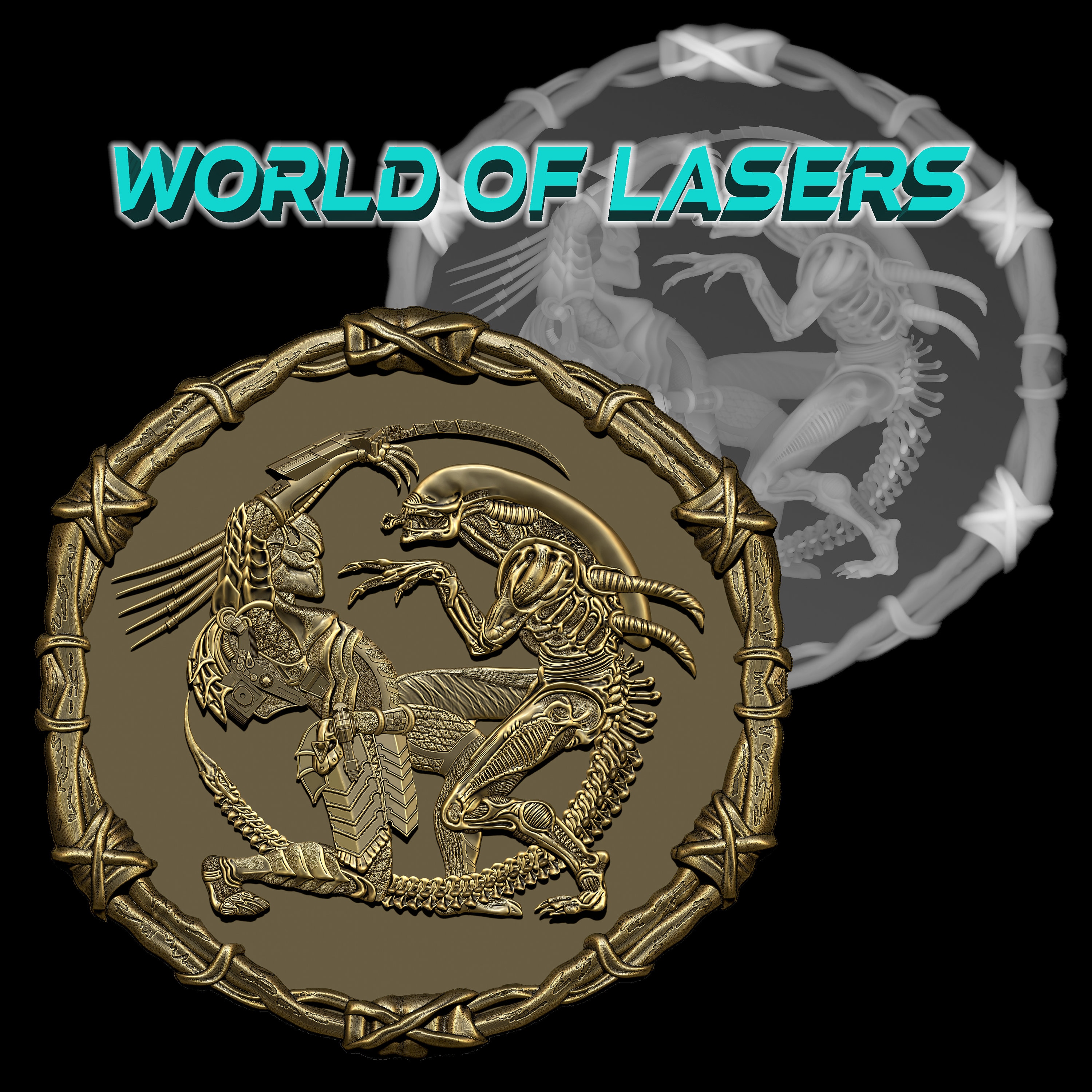 3D Model Stl and Grayscale for Laser and CNC Milling Machines - Aliens ...