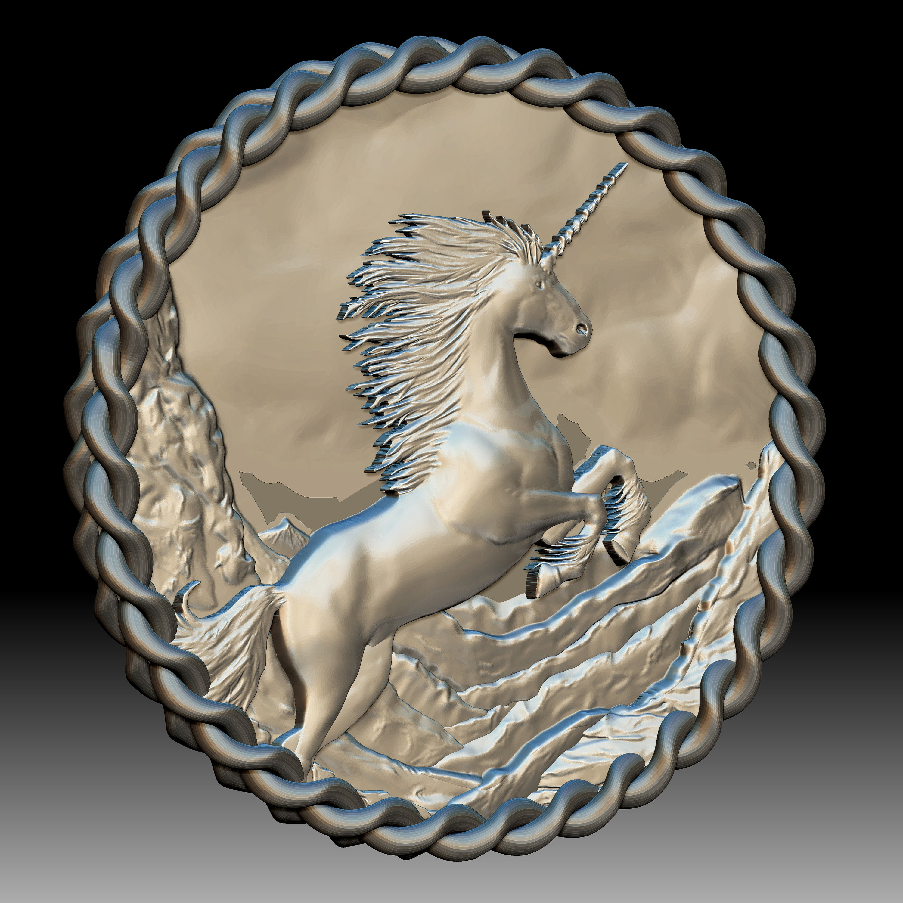 3D Model Stl and Grayscale for Laser and CNC Milling Machines - Unicorn ...