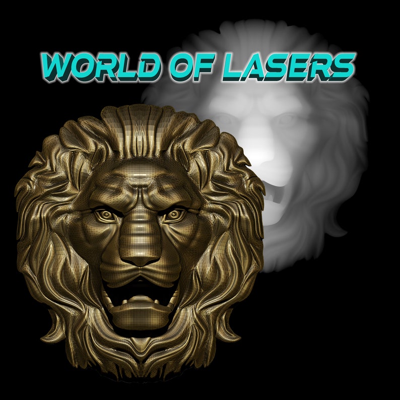 3D Model Stl and Grayscale for Laser and CNC Milling Machines - Lion - Etsy