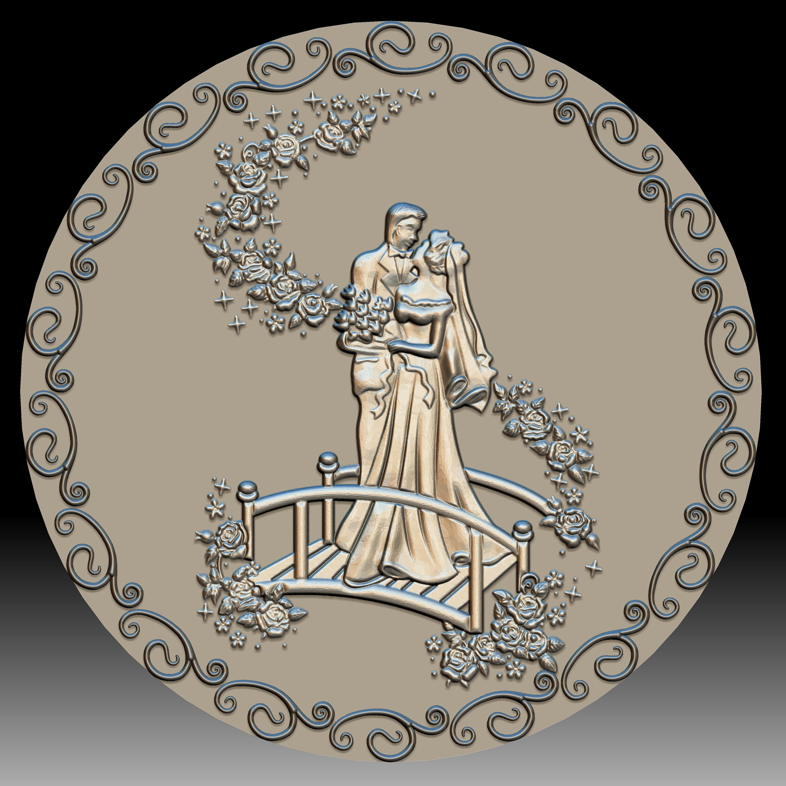 3D Model Stl and Grayscale for Laser and CNC Milling Machines Wedding ...