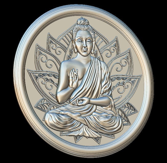 3D Model Stl and Grayscale for Laser and CNC Milling Machines - Buddha ...