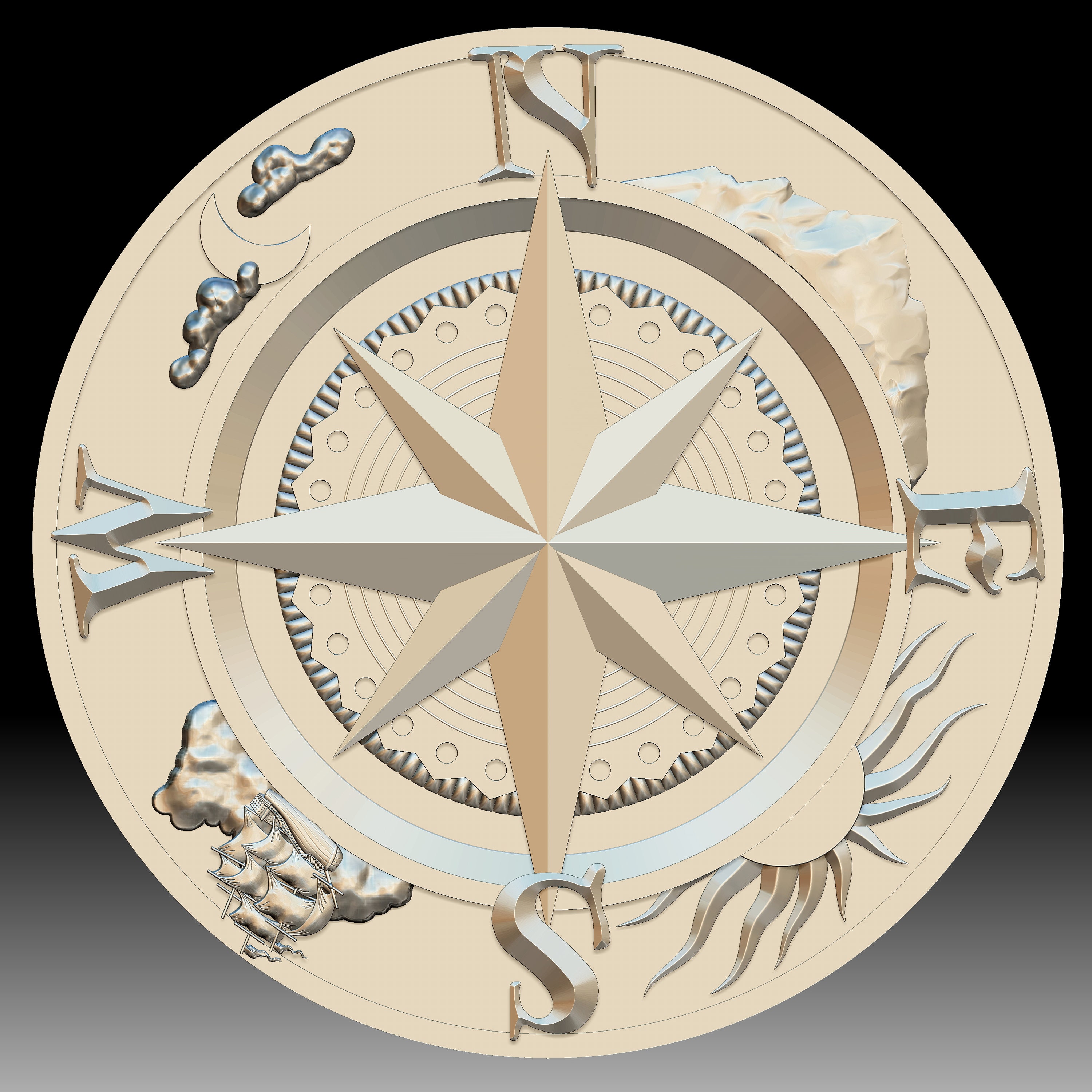 3D Model Stl and Grayscale for Laser and CNC Milling Machines - Compass ...