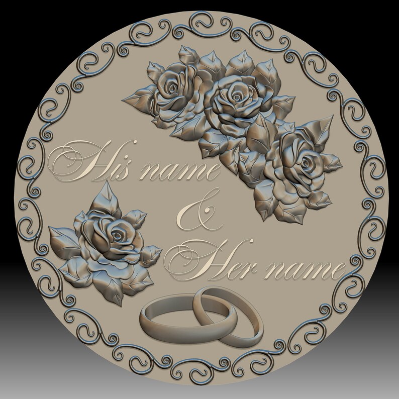 3D Model Stl and Grayscale for Laser and CNC Milling Machines Wedding ...