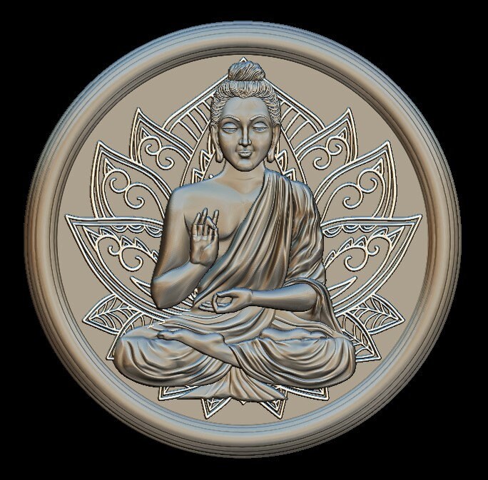 3D Model Stl and Grayscale for Laser and CNC Milling Machines - Buddha ...