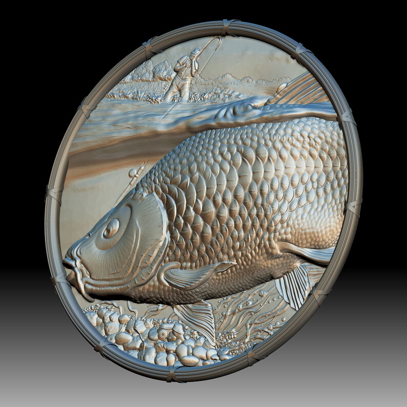 3D Model Stl and Grayscale for Laser and CNC Milling Machines - Fishing ...
