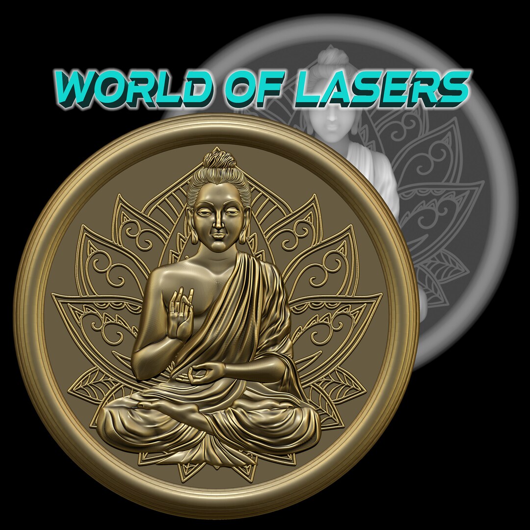3D Model Stl and Grayscale for Laser and CNC Milling Machines - Buddha ...