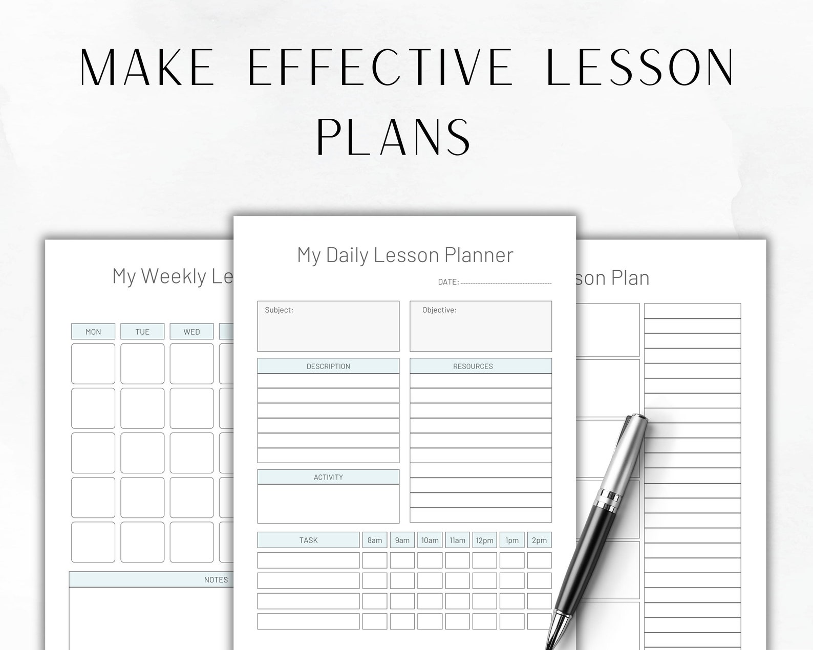 EDITABLE Canva Teacher Planner PDF Lesson Planner Class Schedule ...