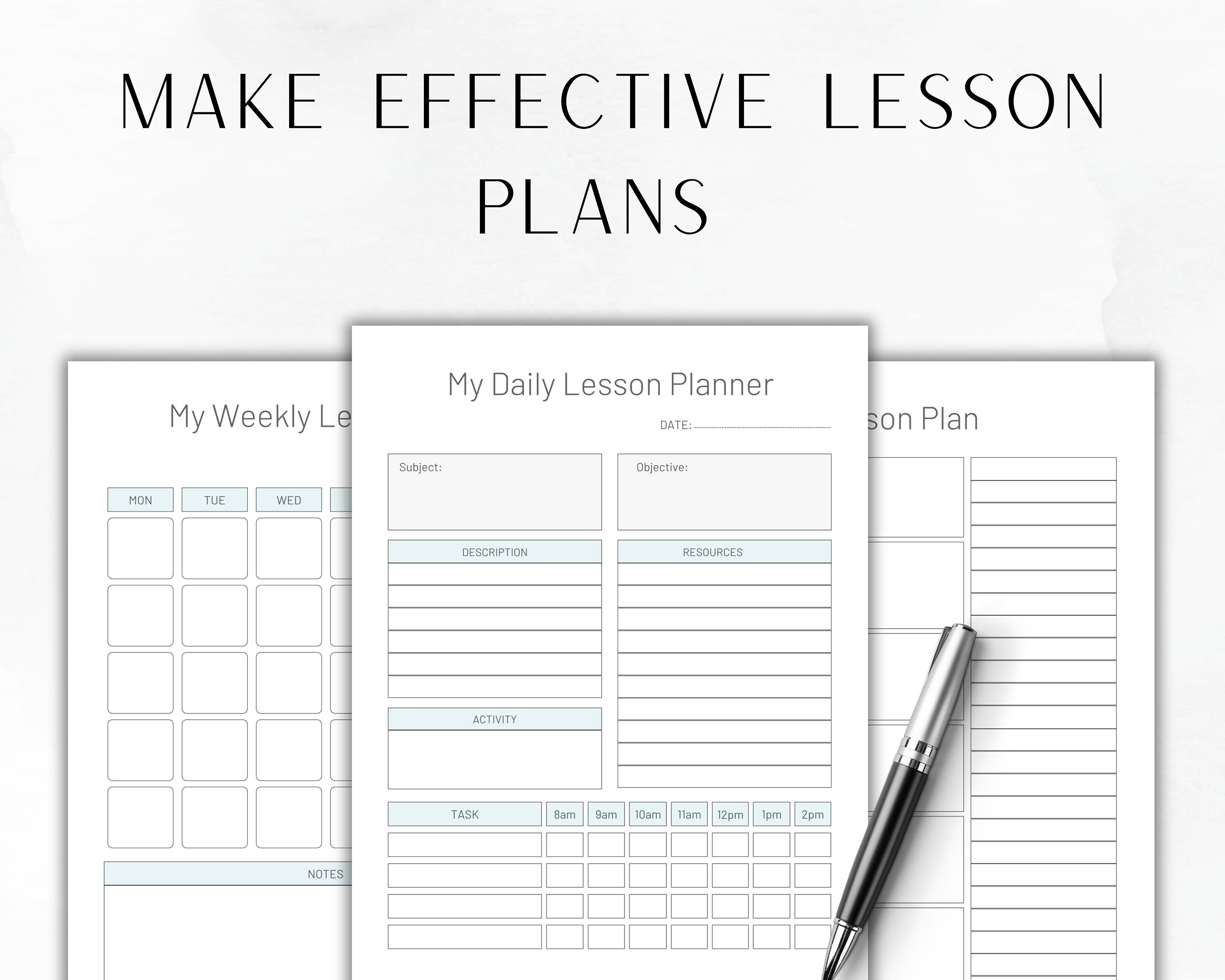EDITABLE Canva Teacher Planner PDF Lesson Planner Class Schedule ...