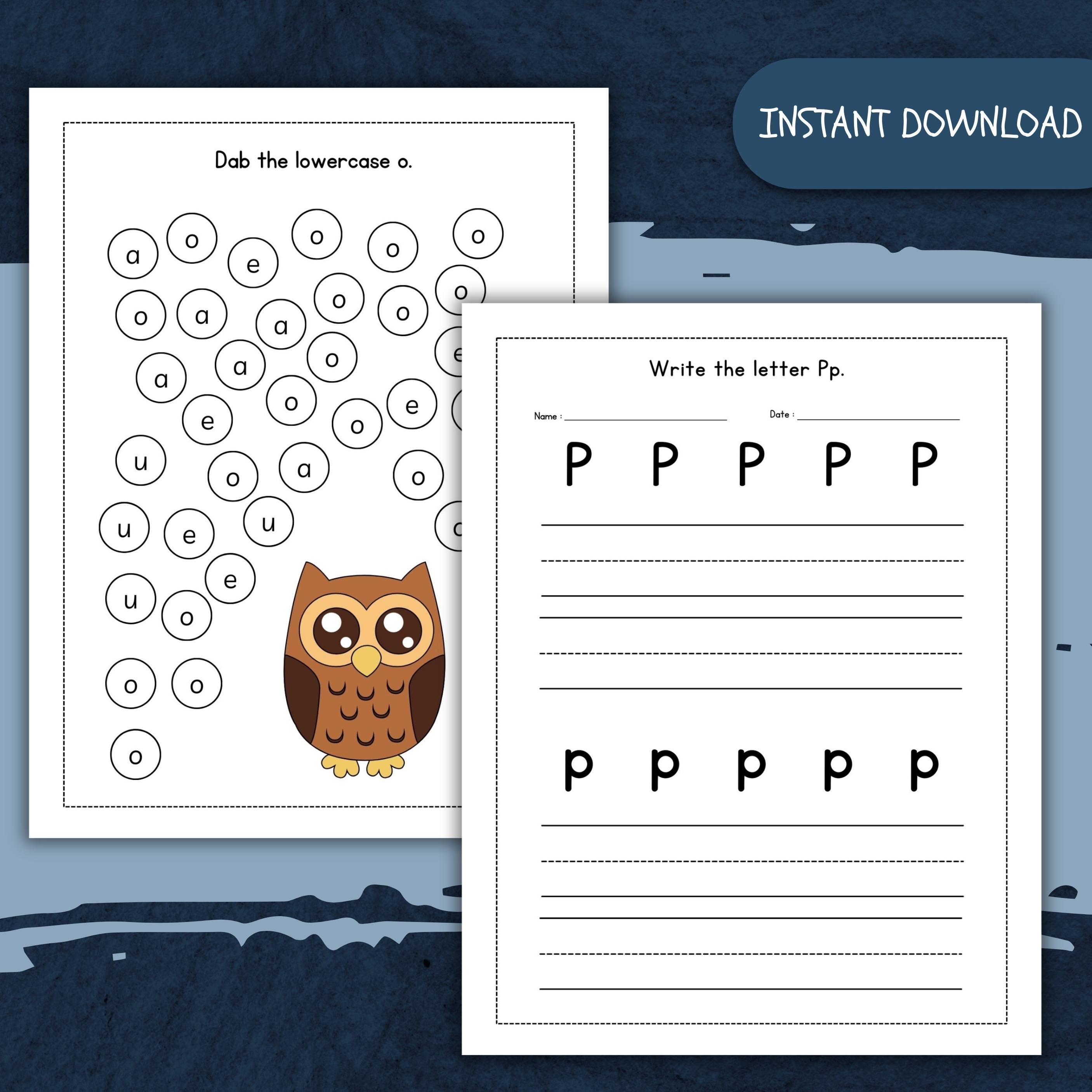 Alphabet Worksheets for Preschool Kindergarten Printable Handwriting ...