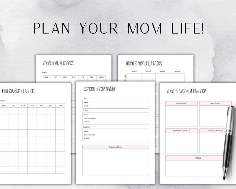 EDITABLE Ultimate Mom Planner Templates Canva Mother Family Budget ...
