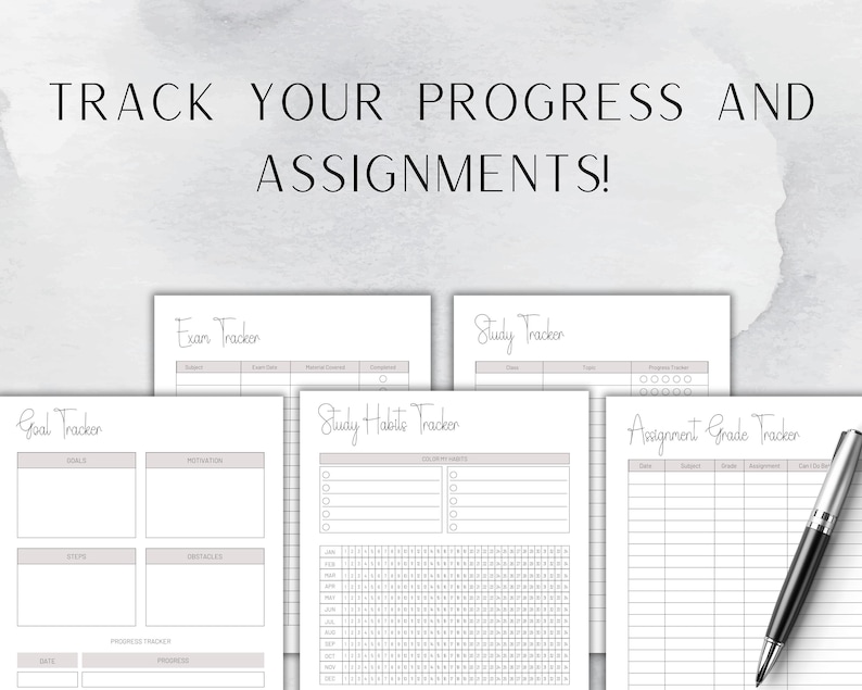 EDITABLE Student Planner Templates Study Journal Workbook Worksheets ...