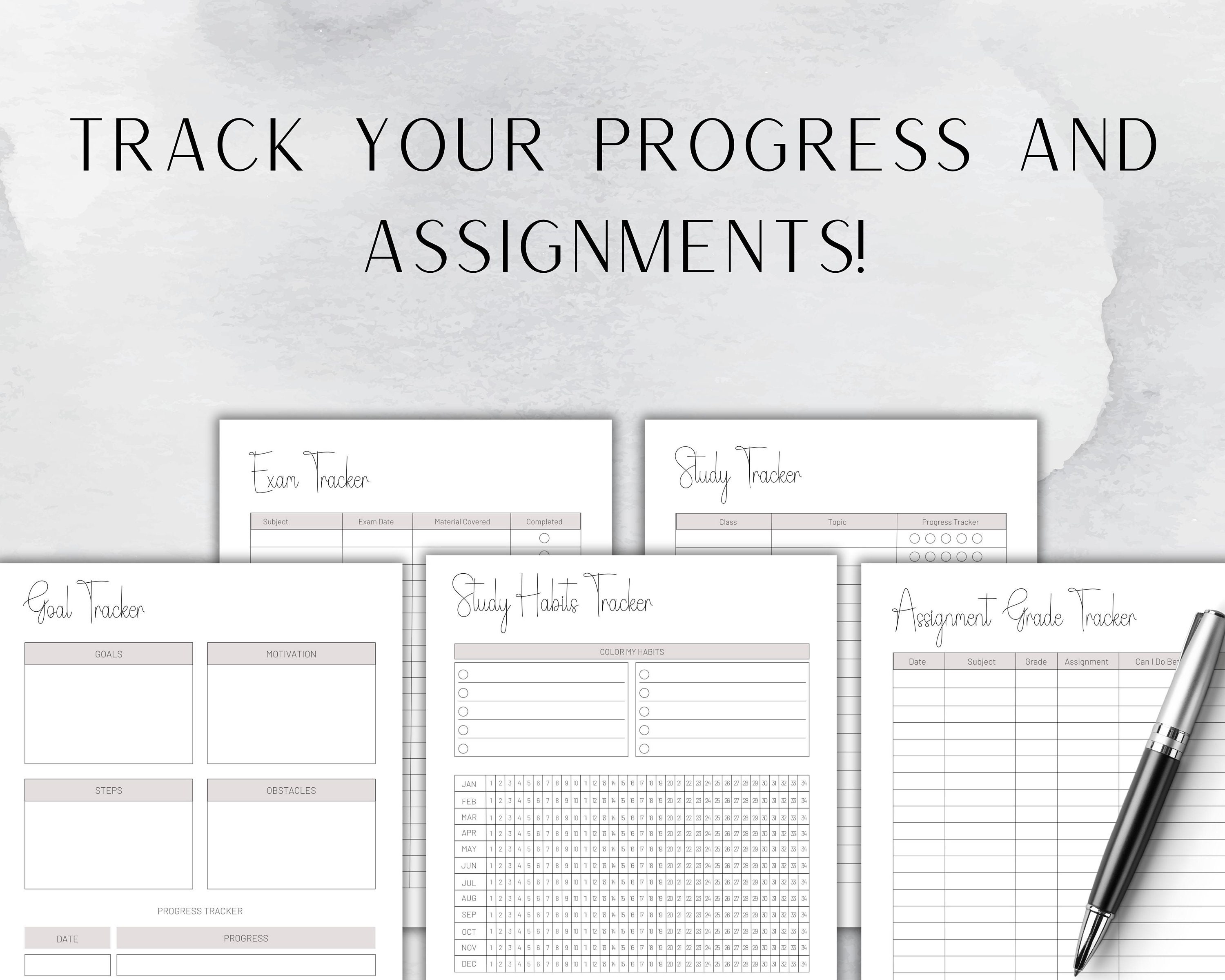 EDITABLE Student Planner Templates Study Journal Workbook Worksheets ...