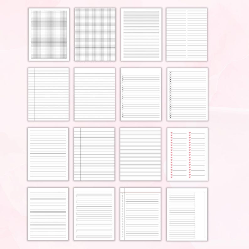110+ Digital Notebook Pages Bundle: Lined Paper, Goodnotes, Notability ...