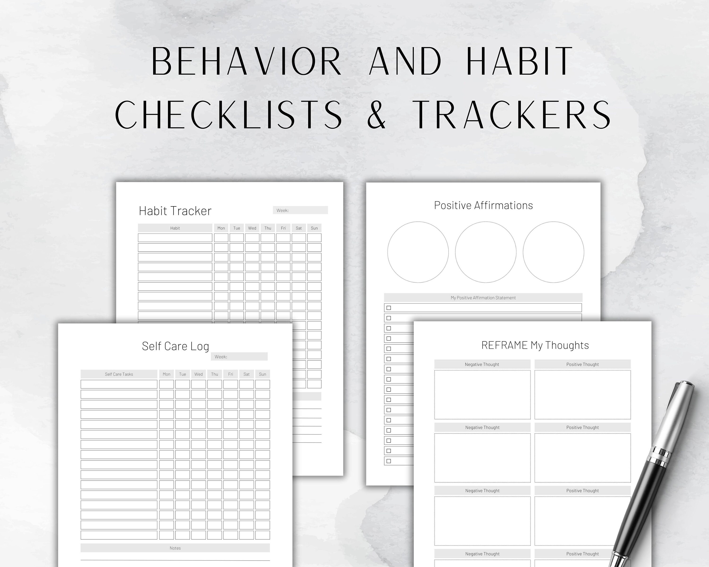 EDITABLE Depression Therapy Journal Workbook Planner Mental Health Log ...