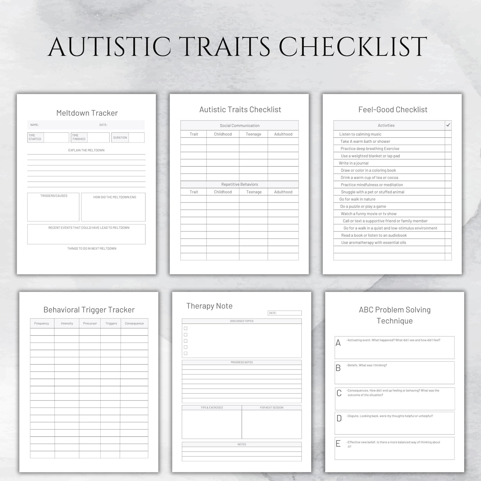 EDITABLE Autism Workbook Canva Autistic Planner Journal for Adults and ...