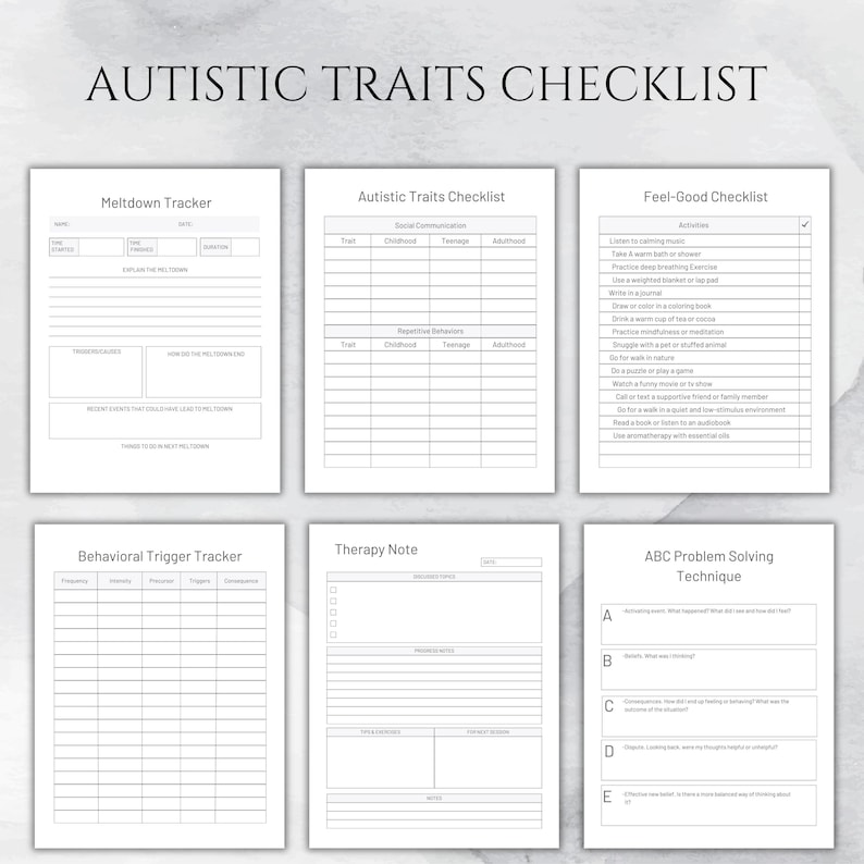 EDITABLE Autism Workbook Canva Autistic Planner Journal for Adults and ...