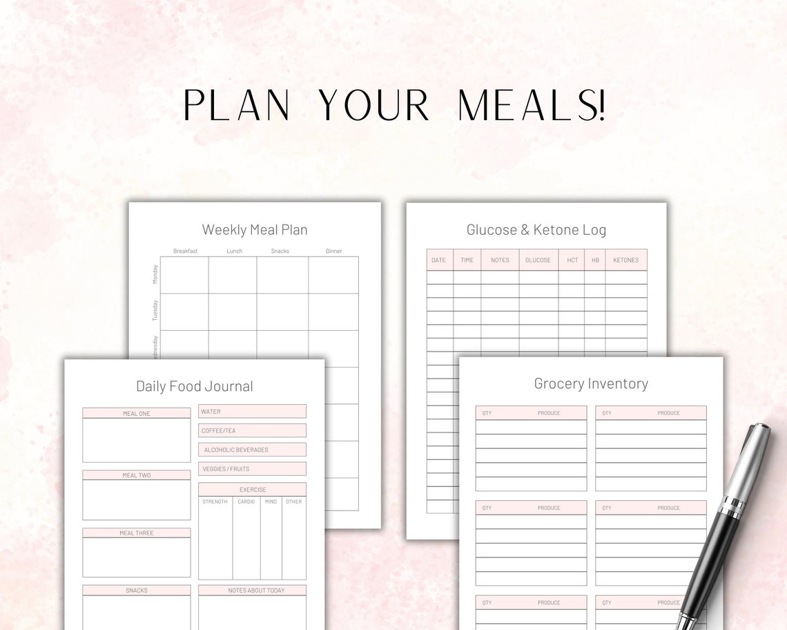 EDITABLE Keto Diet Planner CANVA Healthy Food Journal Fitness Journal ...
