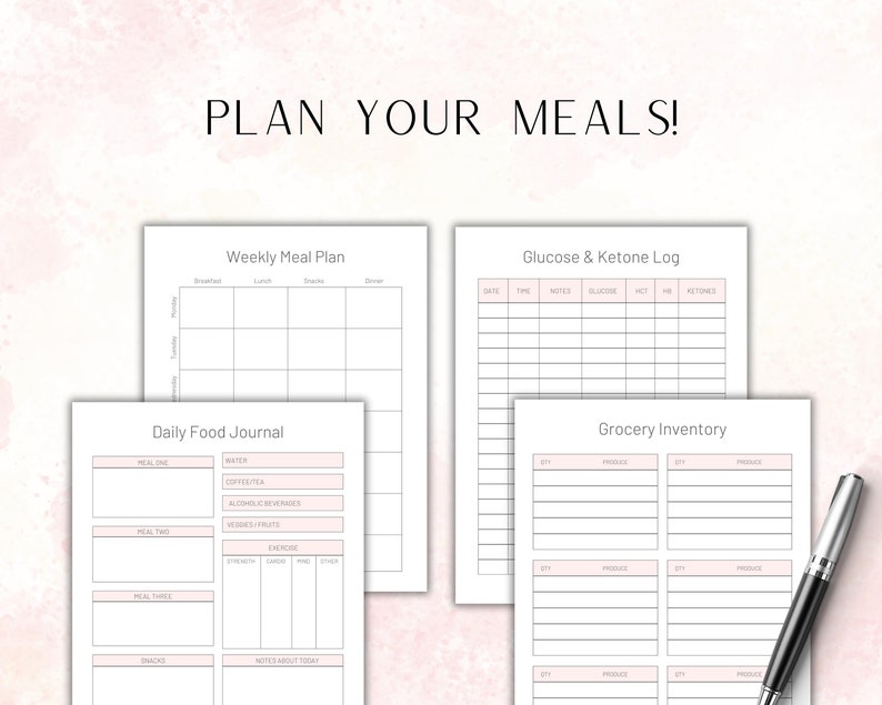 EDITABLE Keto Diet Planner CANVA Healthy Food Journal Fitness Journal ...