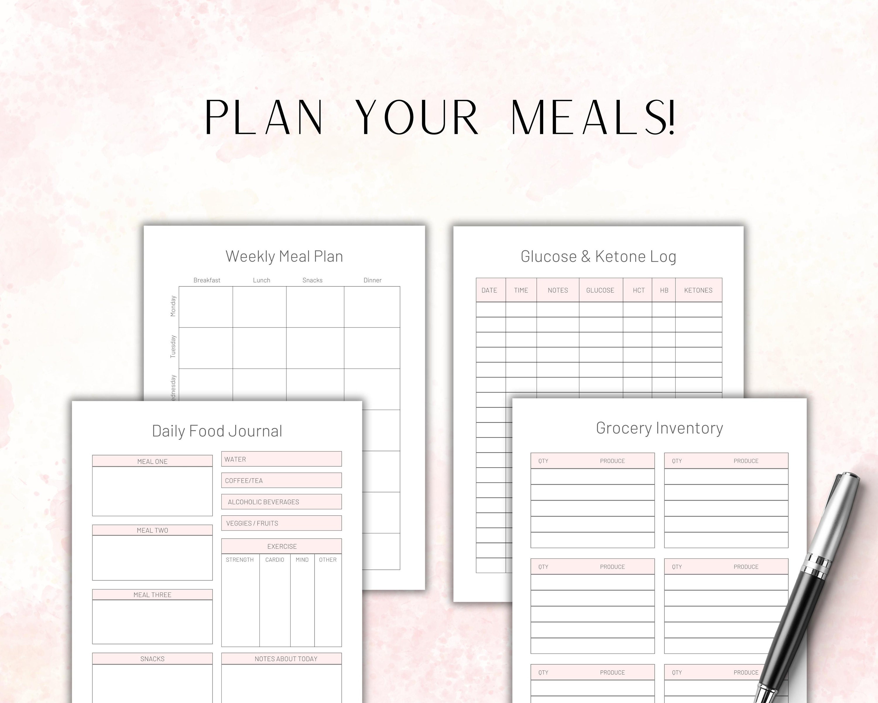 EDITABLE Keto Diet Planner CANVA Healthy Food Journal Fitness Journal ...
