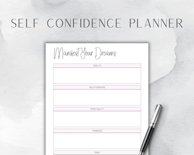 EDITABLE Self Confidence Planner Templates Canva Self Love Planner Self ...