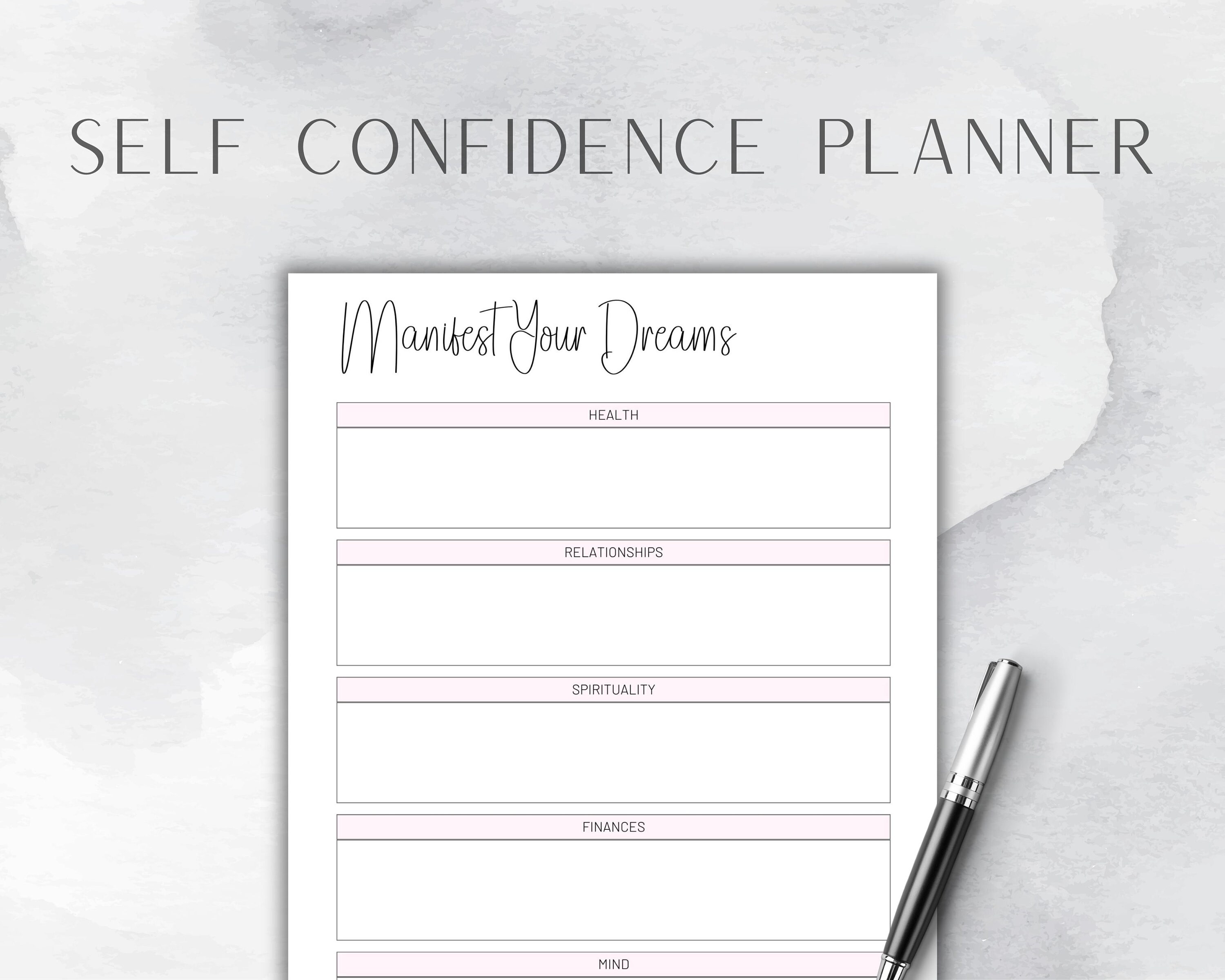 EDITABLE Self Confidence Planner Templates Canva Self Love Planner Self ...