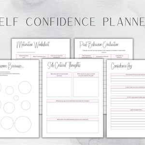 EDITABLE Self Confidence Planner Templates Canva Self Love Planner Self ...