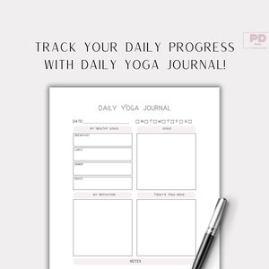 Yoga Journal | Yoga Poses Planner | Printable Yoga Tracker | Wellness ...