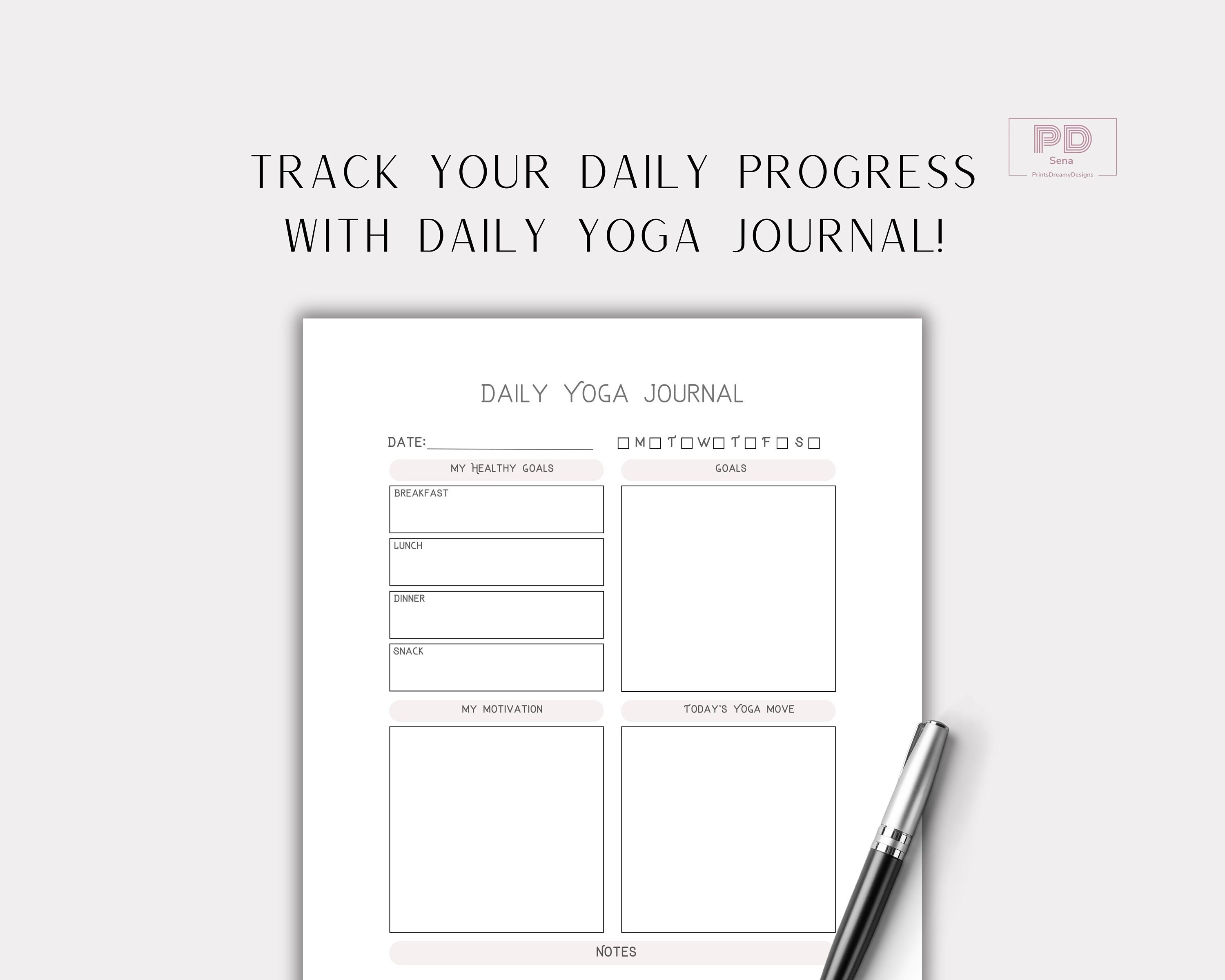 Yoga Journal Yoga Poses Planner Printable Yoga Tracker Wellness Planner ...