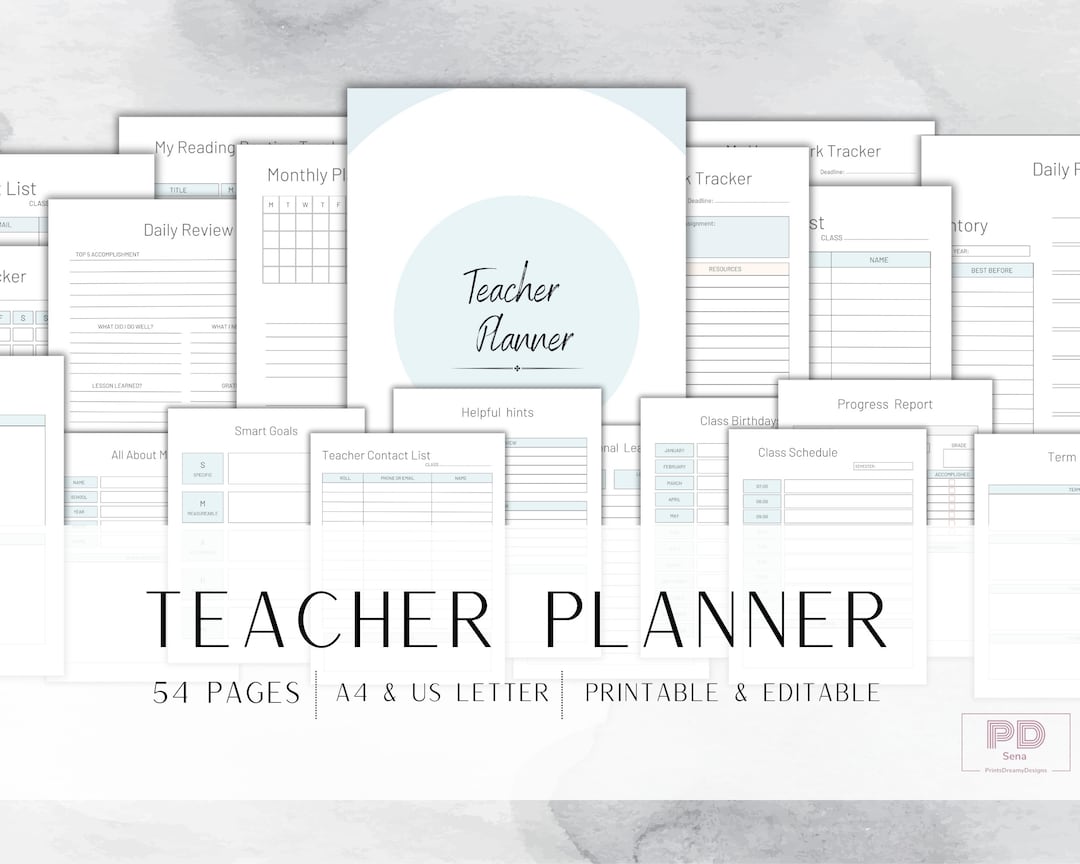 EDITABLE Canva Teacher Planner PDF Lesson Planner Class Schedule ...