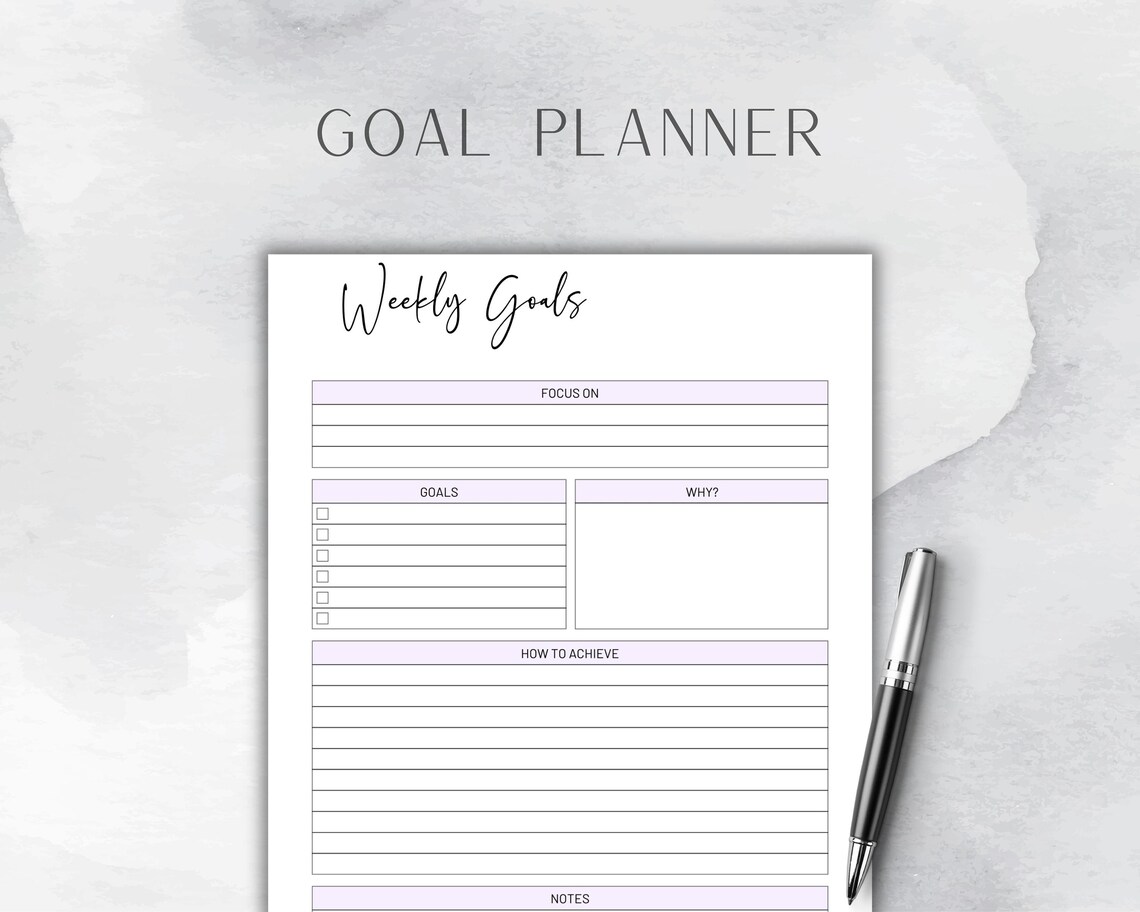 EDITABLE Goal Planner Templates Goals Tracker Smart Goals Annual ...
