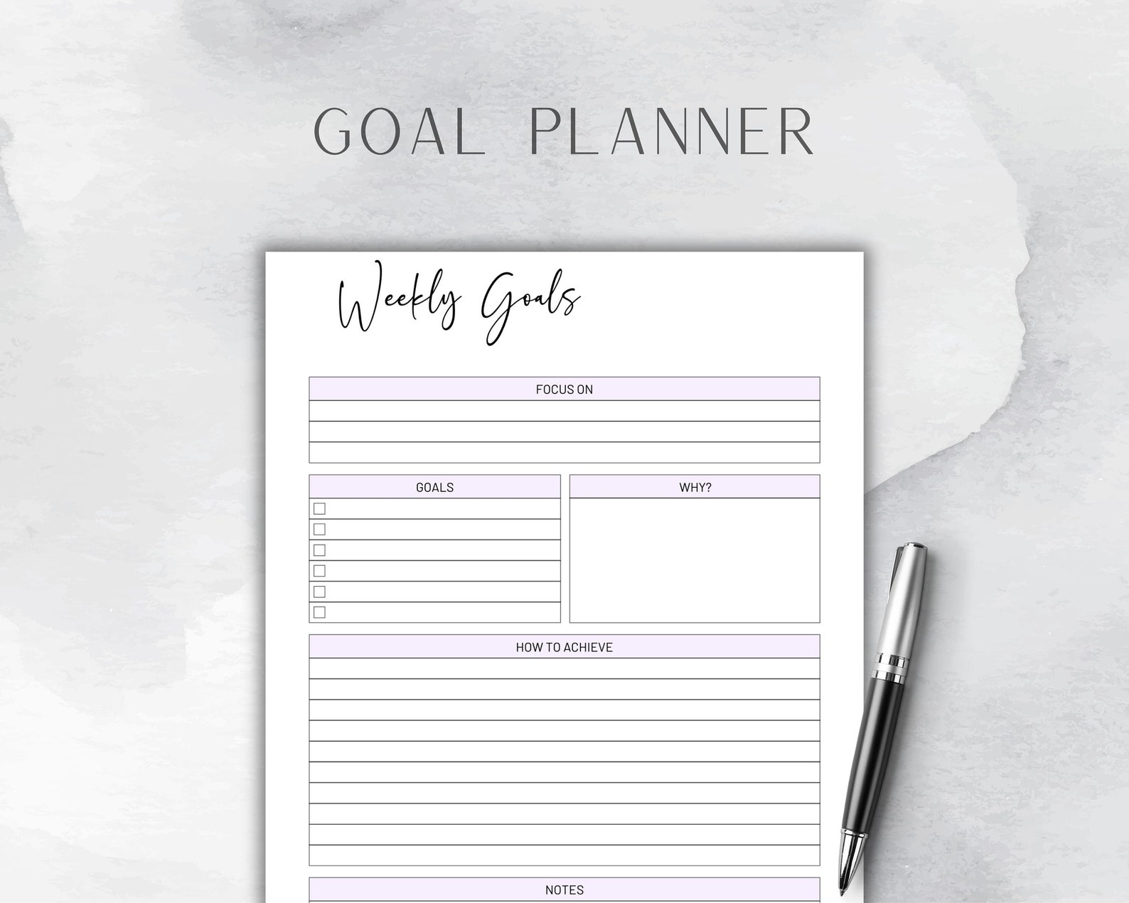 EDITABLE Goal Planner Templates Goals Tracker Smart Goals Annual ...