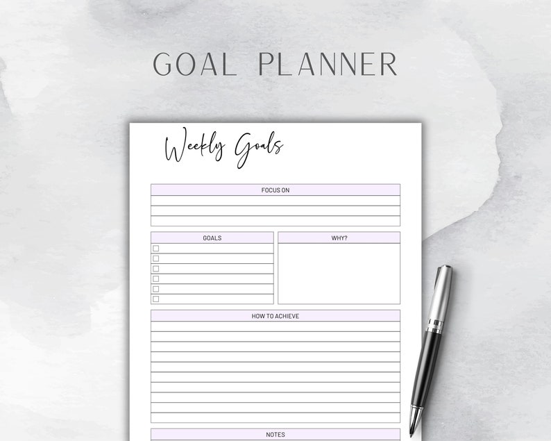 EDITABLE Goal Planner Templates Goals Tracker Smart Goals Annual ...