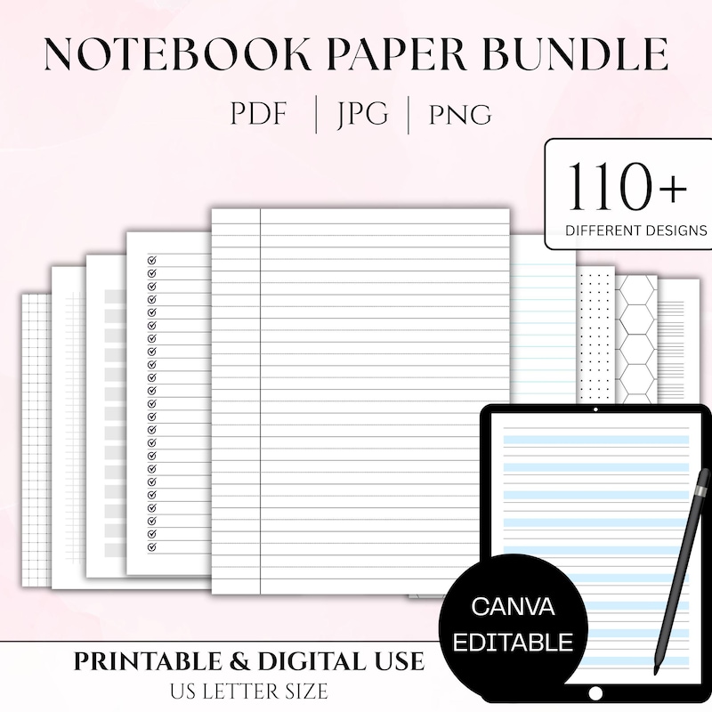 Notepad Line Templates - Etsy UK