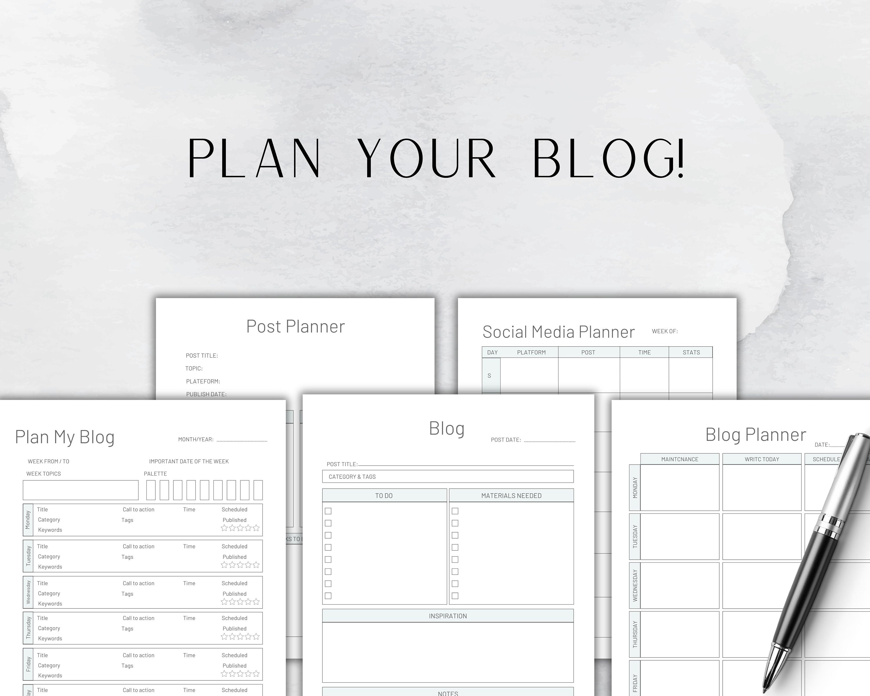 EDITABLE Blogger Planner Blog Planner PDF Digital Blogging Budget ...
