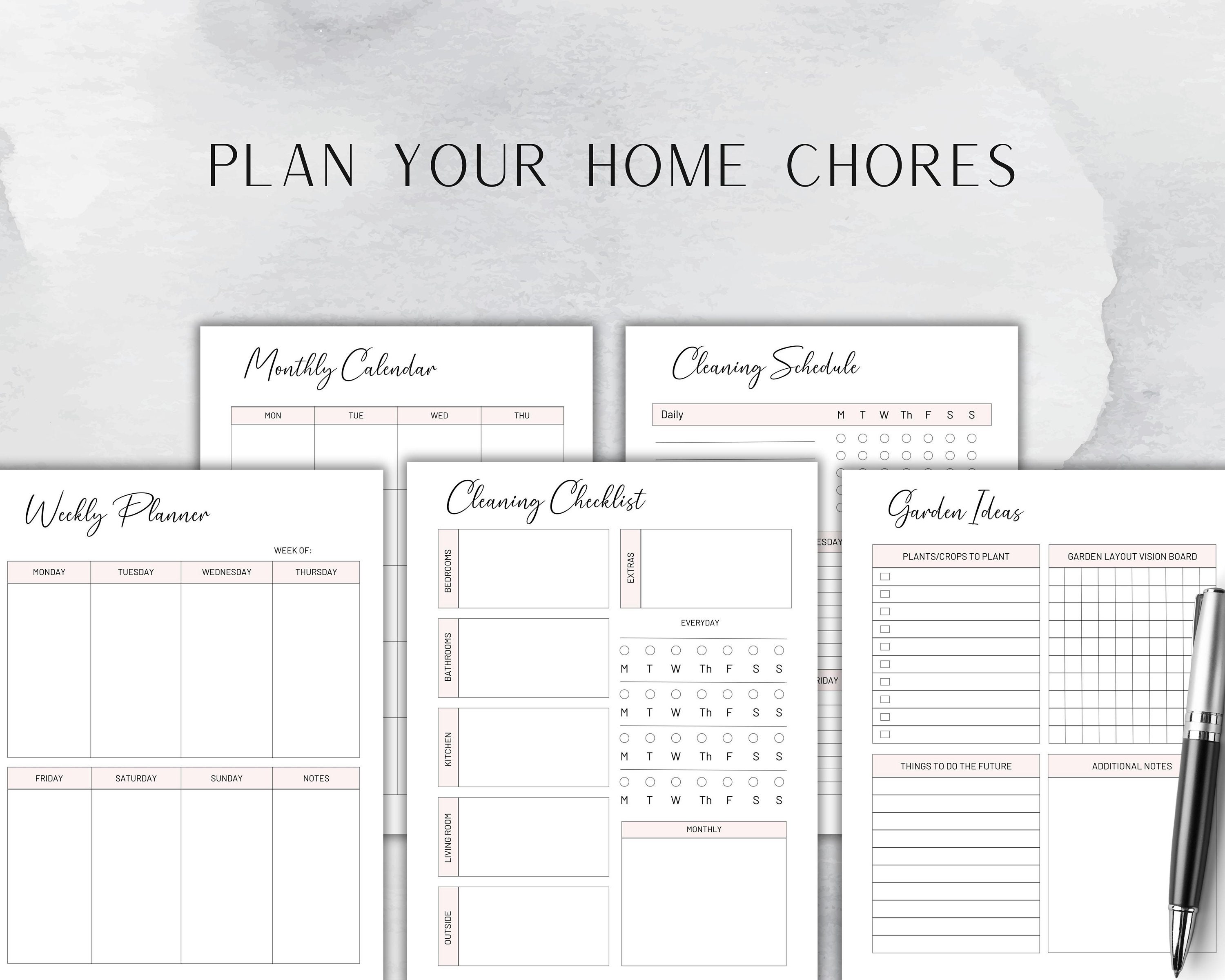 EDITABLE Household Planner Canva Expense Income Tracker Cleaning ...