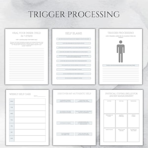 EDITABLE PTSD & Trauma Processing Worksheets Workbook Therapy Safety ...