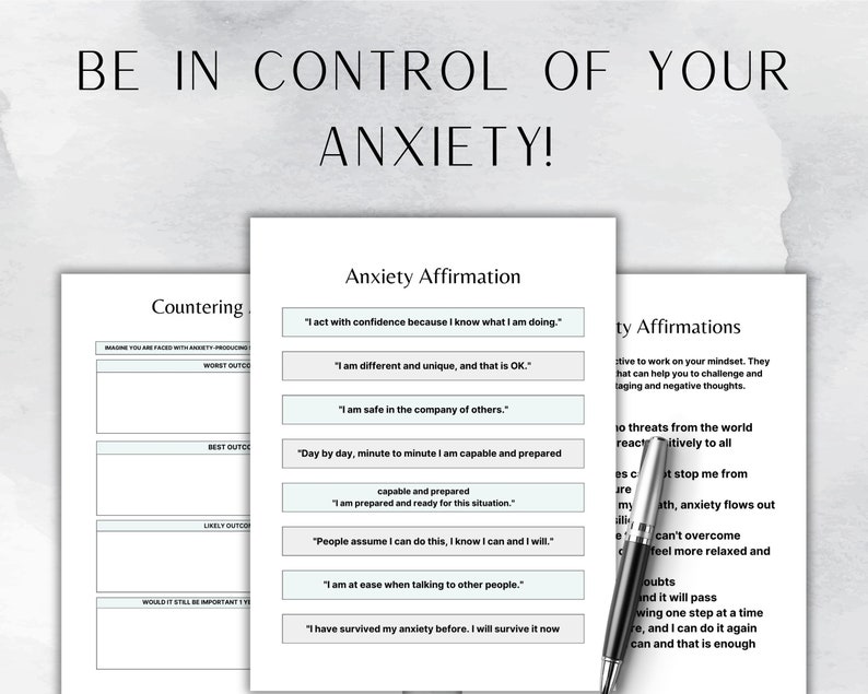 EDITABLE Mental Health & Anxiety Planner Journal Templates Printable ...