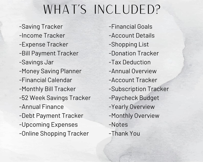 EDITABLE Financial Planner Templates Workbook Journal Income Tracker ...