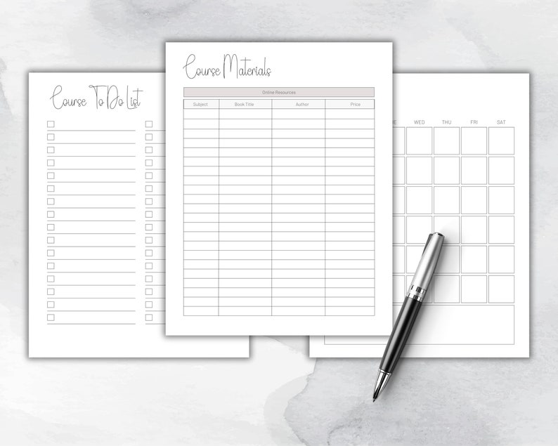 EDITABLE Student Planner Templates Study Journal Workbook Worksheets ...